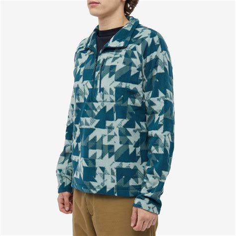 Columbia Mens Fast Trek™ Printed Half Zip Fleece In Night Wave Quilted