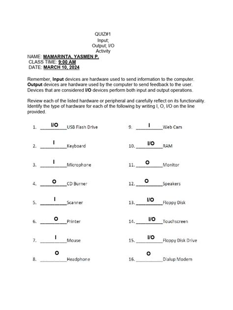 Ictipc Comp Literacy Pdf Computer Hardware Input Output