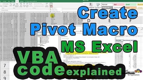 create pivot in excel using excel macro vba youtube