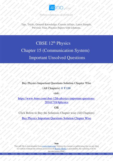 SOLUTION Chapter 15 Communication System Unsolved Studypool