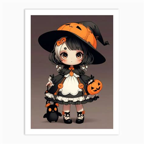Cute Halloween Girl Art Print By Fantasy24 Fy