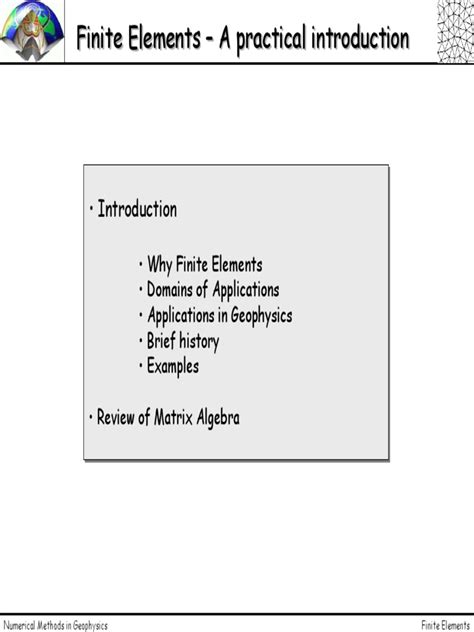 nmgiifemintro pdf pdf finite element method matrix mathematics
