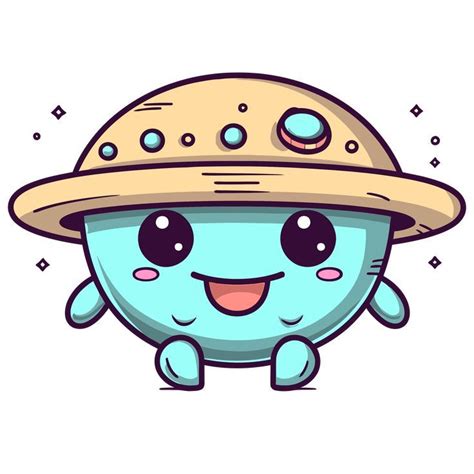 Cute Little Monster Ball Alien Kawaii Planet Character Vector Cute Planet Cute Tiny Planet