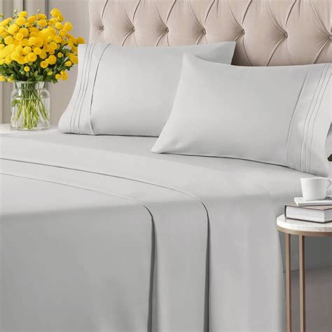 Cgk Linens Ultra Soft Solid 6 Piece Sheet Set Comfortable Bed Sheets And Extra Pillowcases Twin