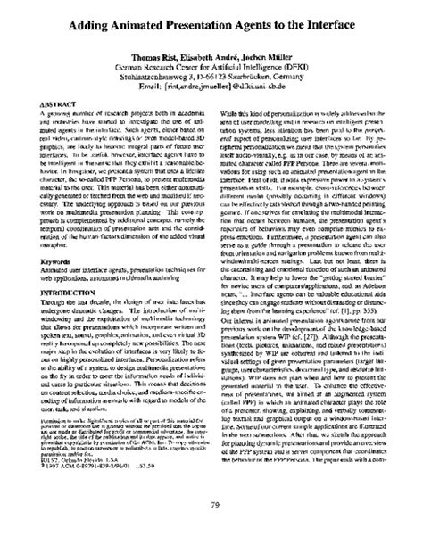 Pdf Adding Animated Presentation Agents To The Interface