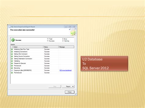 u2netdk how do i move u2 database into sql server 2012 using u2