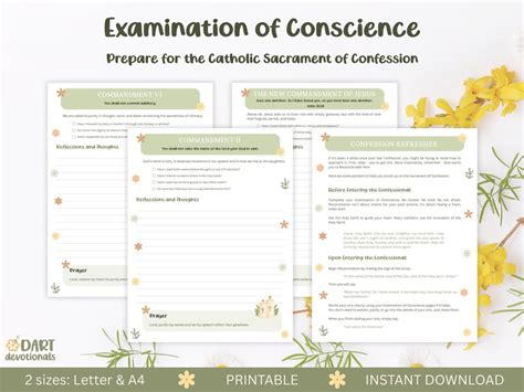 Examination Of Conscience Printable Catholic Confession Prep