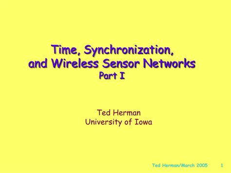 Ppt Time Synchronization And Wireless Sensor Networks Part I