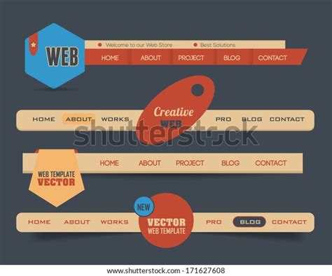 vector header horizontal web menu design stock vector royalty free