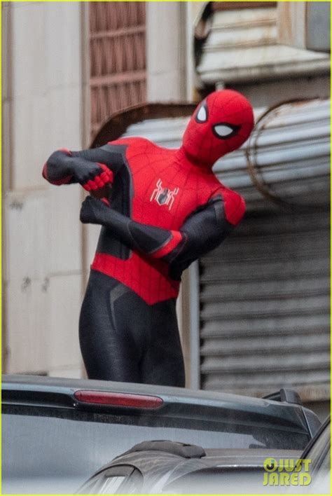 Tom Holland Suits Up While Filming Spider Man 3 In Atlanta Photo