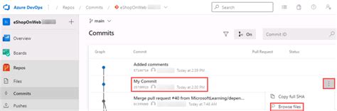 Lab Version Control With Git In Azure Repos Commit Browse Build5nines