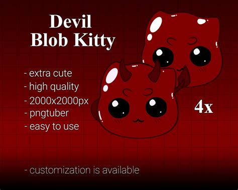 Devil Blob Kitty Pngtuber Reactive Kawaii Png Tuber Etsy