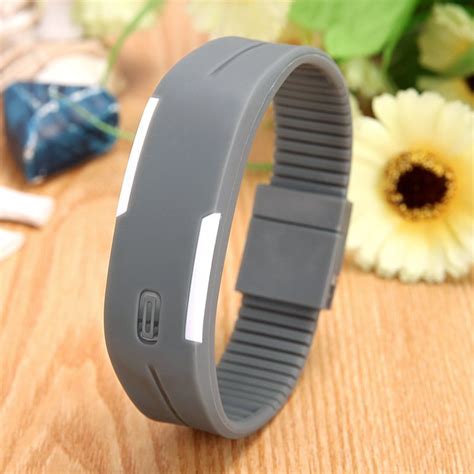 New 회색 Led 팔찌형 디지털 손목 시계 선물 기 세컨웨어헬로마켓