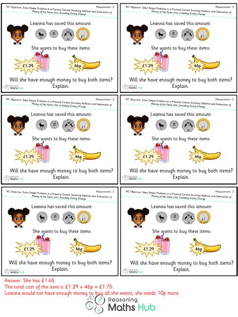 Solve Simple Problems Involving Addition And Subtraction Of Money
