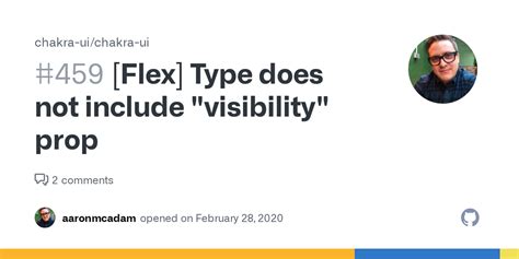 Flex Type Does Not Include Visibility Prop Issue Chakra Ui Chakra Ui GitHub