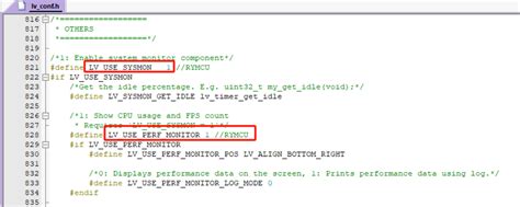 LVGL开启帧率FPS和CPU使用量显示功能