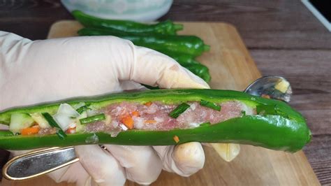 돼지고기 고추튀김 다짐육 요리 아삭이고추