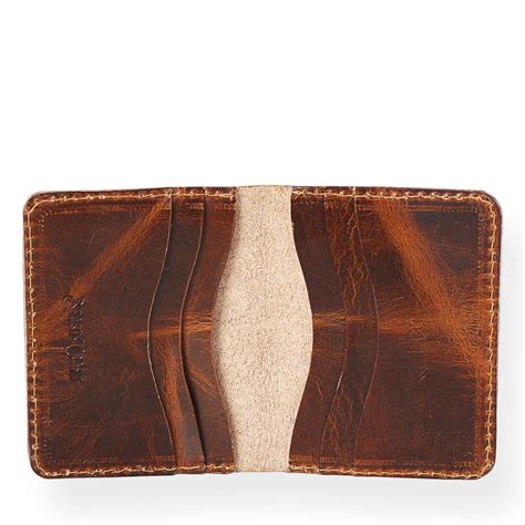 Bi Fold Vertical Card Holder Saddle Tan Craft And Glory International
