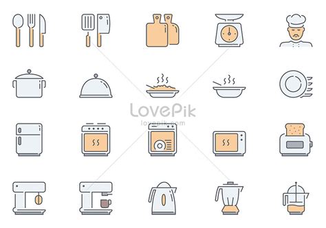주방 도구 식기 원 아이콘 Png 일러스트 무료 다운로드 Lovepik