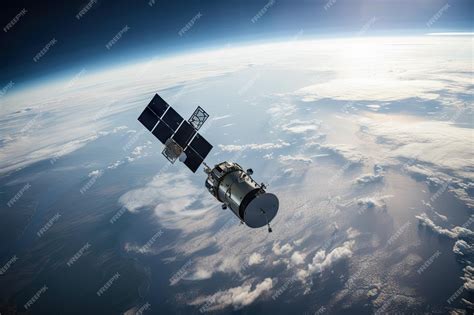 Premium Ai Image Pair Of Satellites Flying In Formation Completing