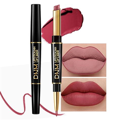 Kaely 2 In 1 Mauve Red Lip Liner And Lipstick Set Kit For