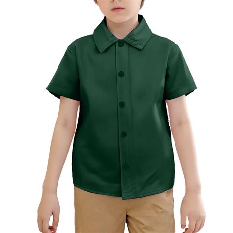 Girls Button Down Shirts Boys Formal Outfit Girls Green Button Down