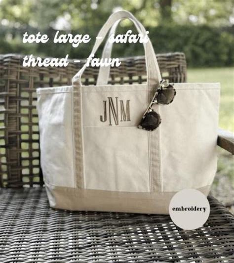 Personalized Canvas Tote Bag With Monogram Custom Embroidered