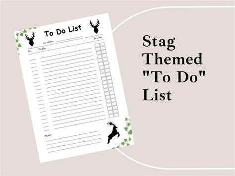 Printable Daily Planner Stag Themed To Do List Stag Themed Daily Planner Stag Themed Daily