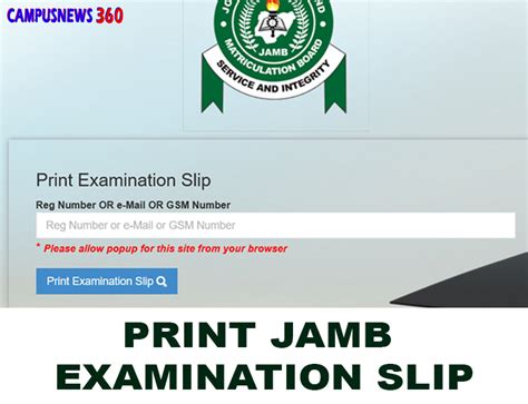 How To Print JAMB Slip Step By Step