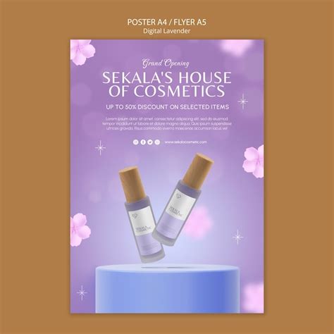 디지털 라벤더 포스터 템플릿 무료 Psd 파일