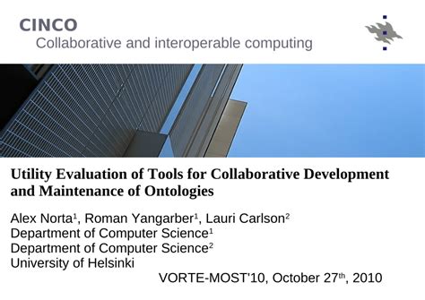 Pdf Utility Evaluation Of Tools For Collaborative Development And Maintenance Of Ontologies