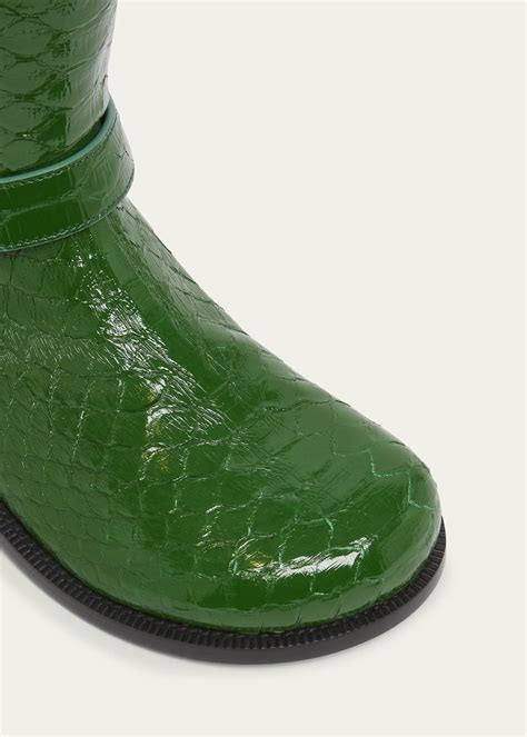 Loewe Campo Python Harness Biker Booties Bergdorf Goodman