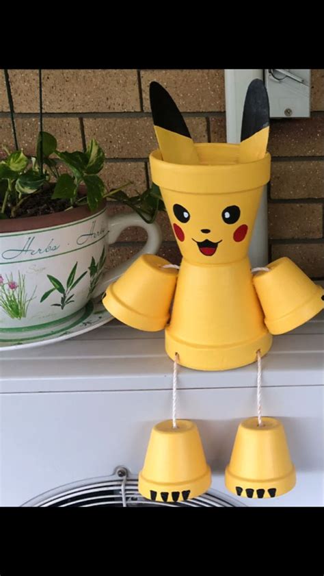 My Pikachu Clay Pot Pokemon Flower Pot Pikachu Planter Clay Pots Crafts