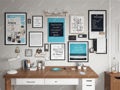 Premium Ai Image Interior Design For Working Area With Destop