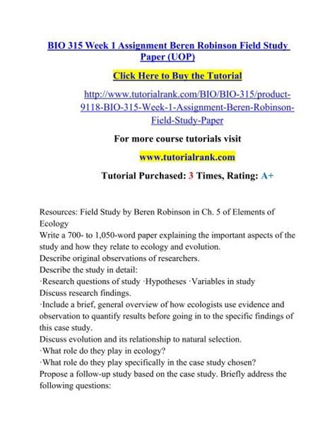 BIO 315 UOP Course Tutorial TutorialRank