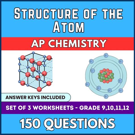 Ap Chemistry Structure Of The Atom 3 Worksheets Grade 9101112