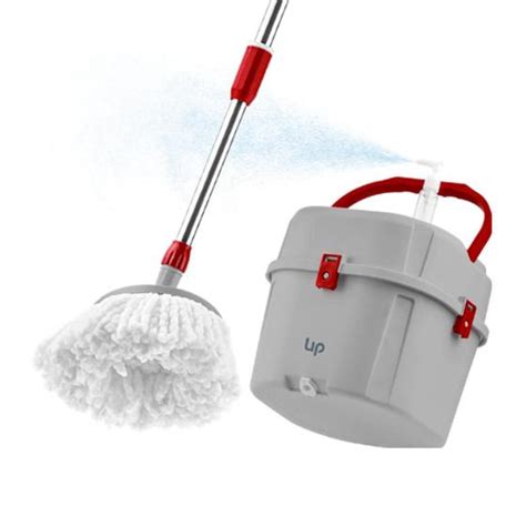Mop 360º 15l Up Home Balde 3 Em 1 Dispenser De Sabão Centrífuga 1 Refil