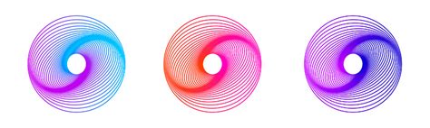 추상적 인 소용돌이 치는 상징 세트 트위스트 와이어프레임 터널 구부러진 파란색 모양 빛나는 컬러 서클 기술 0명에 대한 스톡 벡터 아트 및 기타 이미지 Istock