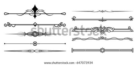 Set Decorative Elements Border Page Rules Stock Vector Royalty Free Shutterstock