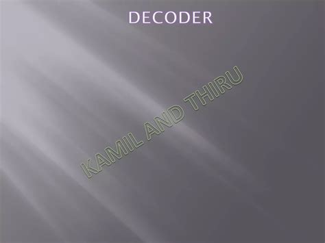 Decoder For Digital Electronics Ppt