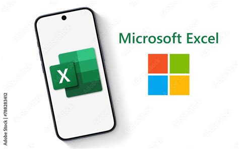 Microsoft Excel Logo Is Displayed On A Smartphone Laying On A White Underground Microsoft Excel