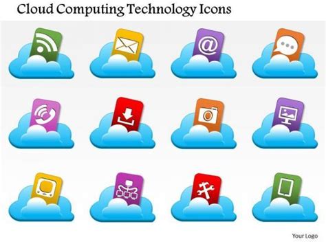 Cloud Computing Technology Icons Coming Out Of A Cloud Image Ppt Slides