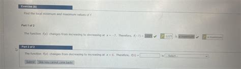 Exercise B Find The Local Minimum And Maximum Chegg
