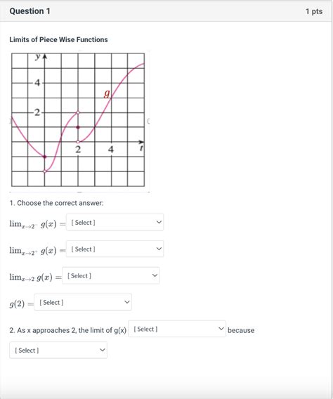 Solved Limits Of Piece Wise Functions Choose The Correct Chegg