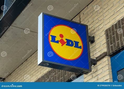 Lidl Logo Sign At Laharna Retail Park Larne Antrim Northern Ireland