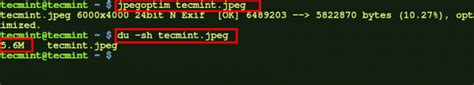 how to optimize and compress jpeg or png images in linux commandline