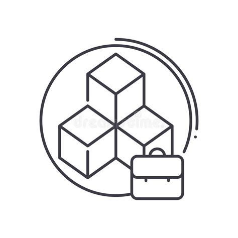 Business Model Icon Linear Isolated Illustration Thin Line Vector