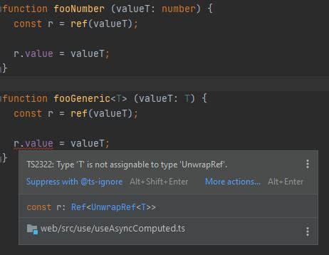 Can T Assign Value Of Type T To Ref Because The Ref Is Being Detected As Ref