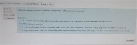 Solved Which Of The Following Statement Is Correct For A