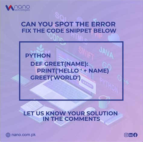 Nano Technologies On Linkedin Pythonchallenge Codefix Programmingtips Nanotechnologies
